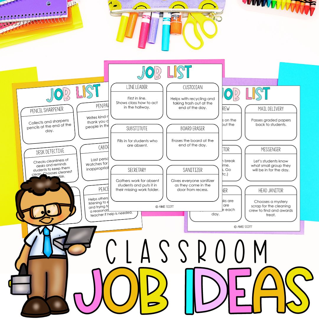 Back to School Activities | FREEBIE | Classroom Job List | 30 Job Idea ...