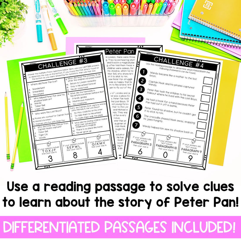 Peter Pan Fairytale | Reading Comprehension Game | Classroom Transform ...