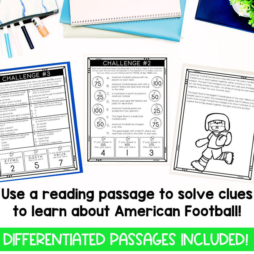 Super Bowl 2024 Escape Room| Reading Comprehension Passages ...