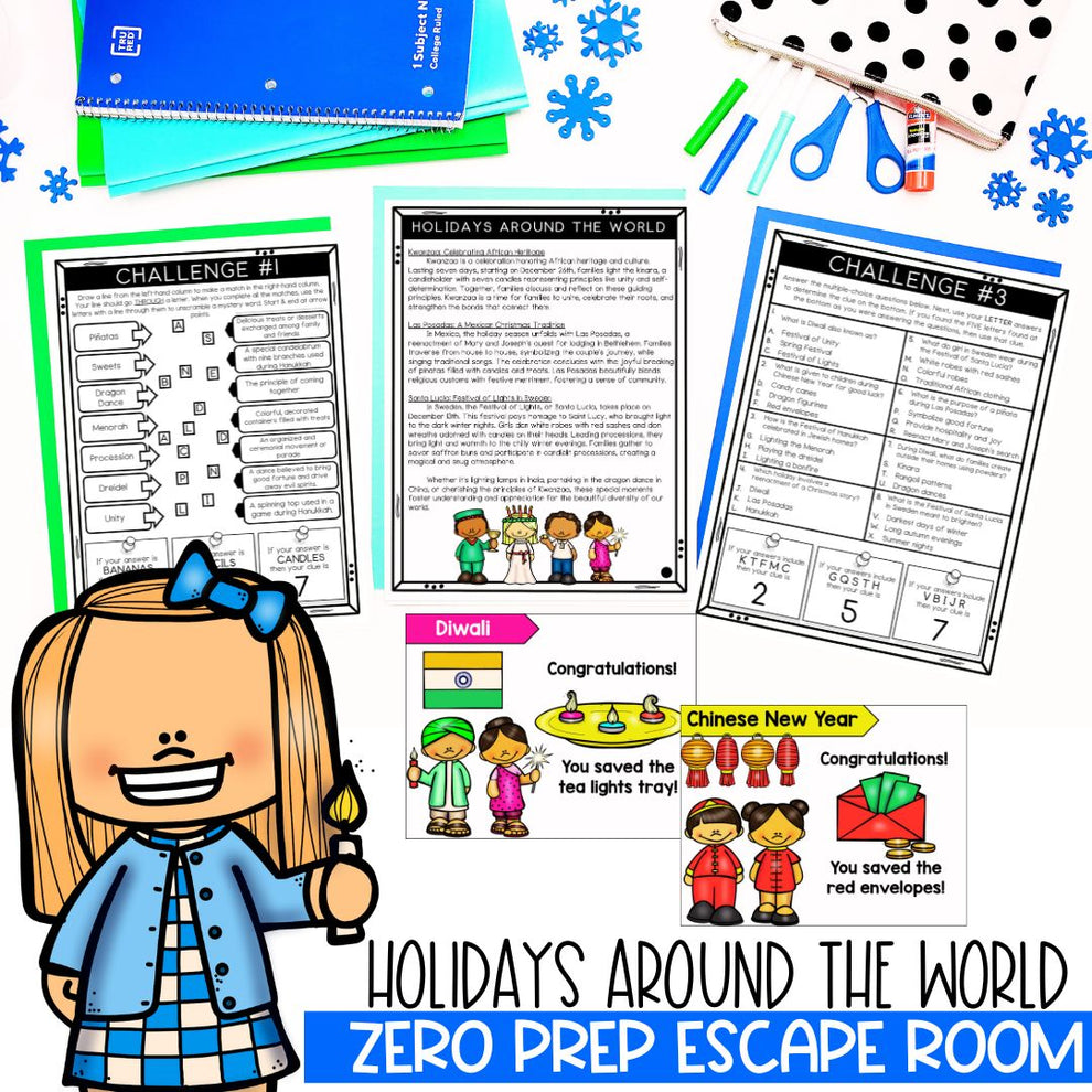 Holidays Around the World Escape Room for 2nd-4th Grade | NO PREP ...