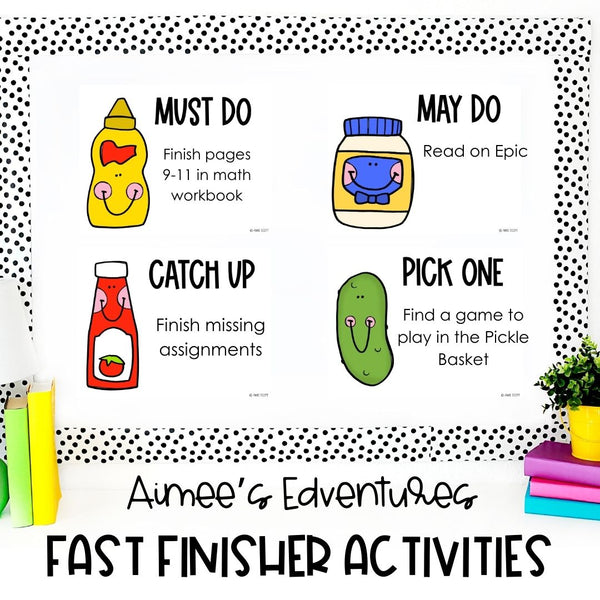 Fast Finisher Activities: Must Do, Catch Up, May Do, and Pick One BUND ...