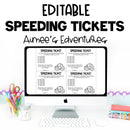 Editable Speeding Tickets Classroom Management System – AimeesEdventuresLLC
