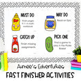 Fast Finisher Activities: Must Do, Catch Up, May Do, and Pick One | Cl ...