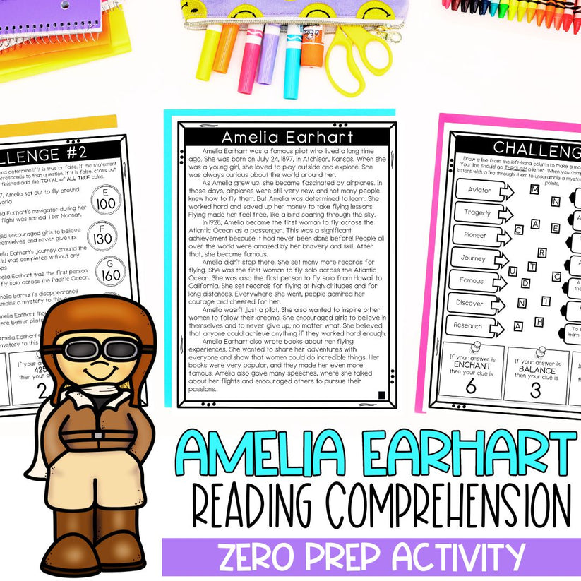Amelia Earhart Biography | Reading Comprehension Passages | Women's Hi ...