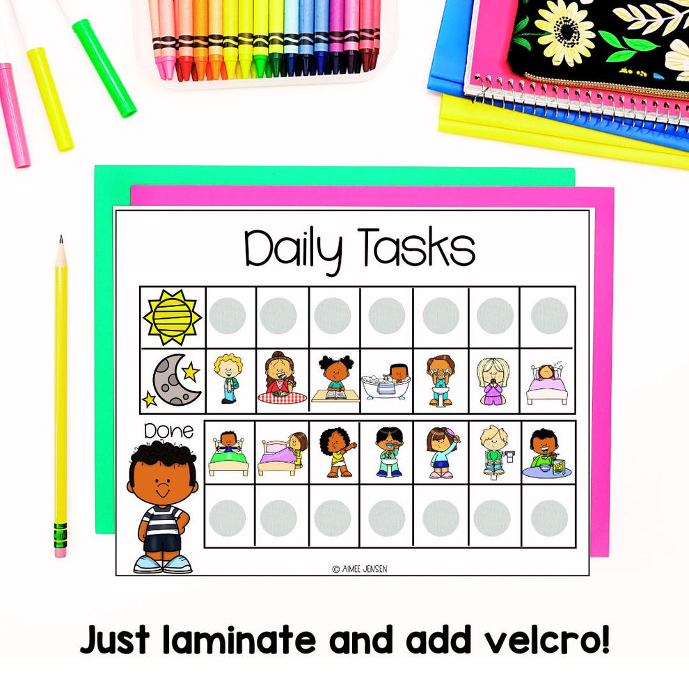 Kids Daily Responsibilities Chart | Printable Daily Routine | Chore Ch ...