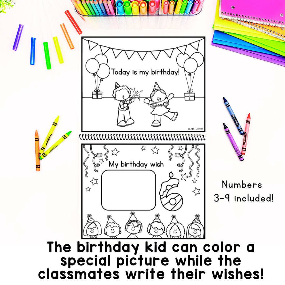 Student Birthday Card | Happy Birthday Book | Collaborative Coloring ...