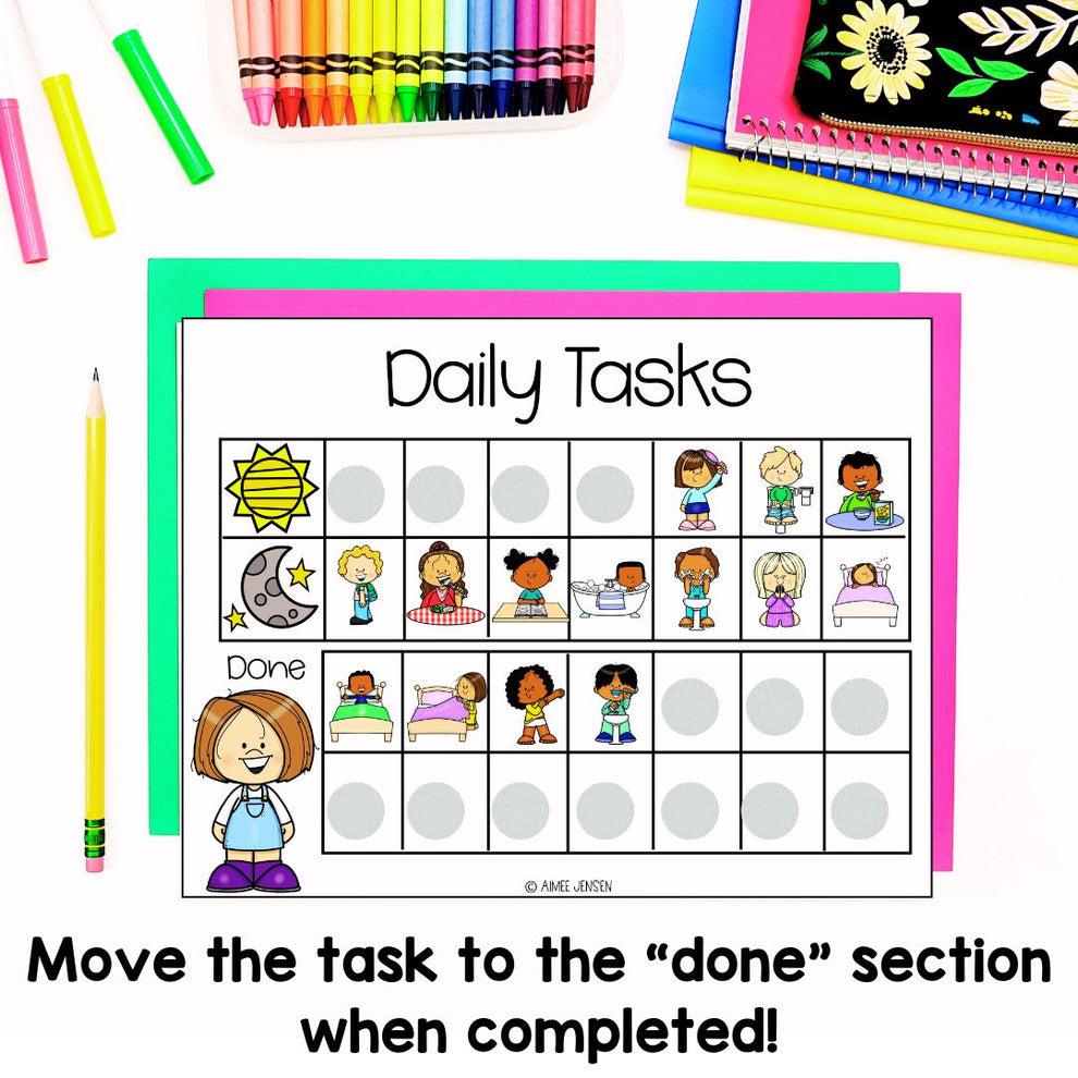 Kids Daily Responsibilities Chart | Printable Daily Routine | Chore Ch ...