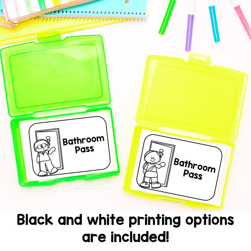 Bathroom Pass | Restroom Passes Printable | Classroom Management ...