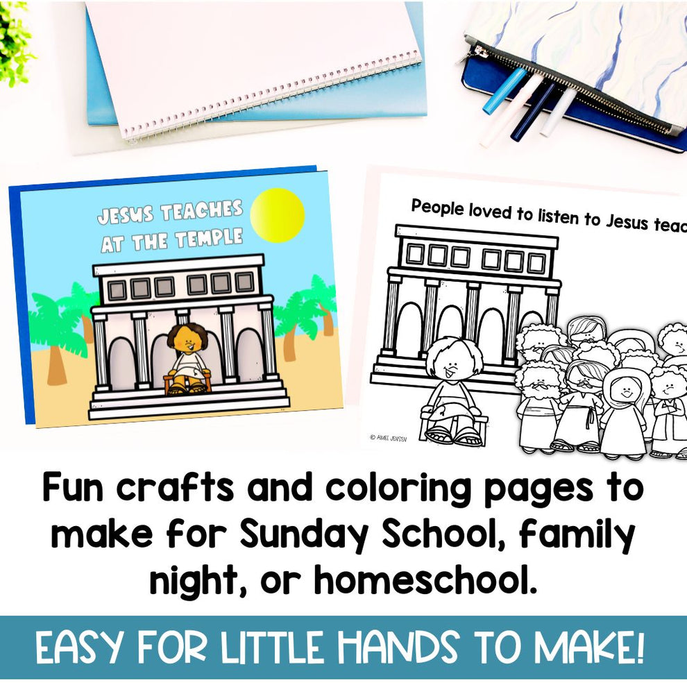 Jesus in the Temple FULL Bible Lesson for Little Kids, Homeschool Acti ...