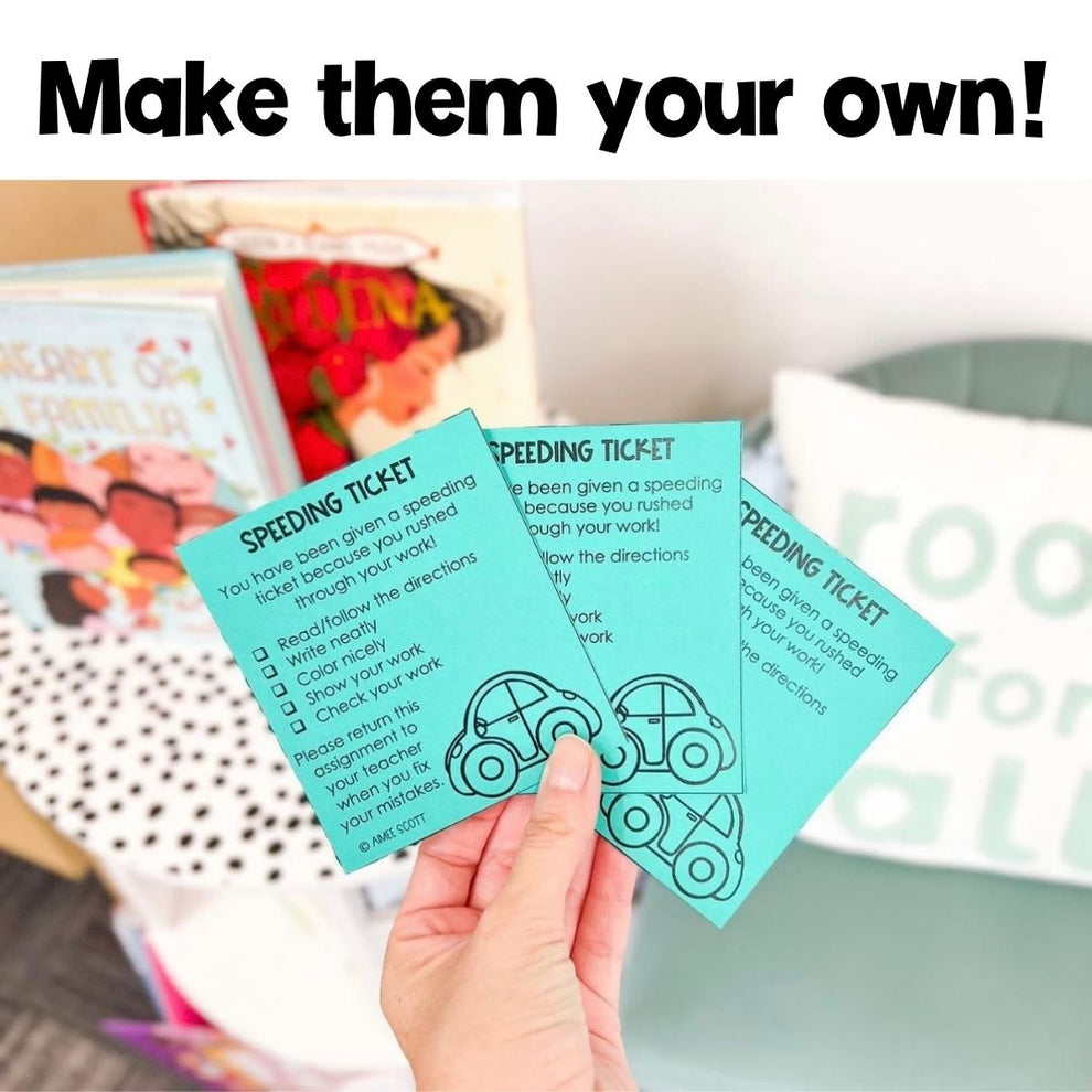 Editable Speeding Tickets Classroom Management System – AimeesEdventuresLLC