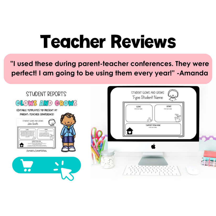 Parent Teacher Conference Form | EDITABLE Glows and Grows ...