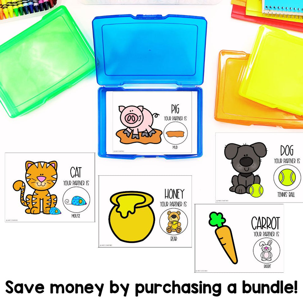 Animals that Go Together Partner Pairing Cards | Classroom Management ...