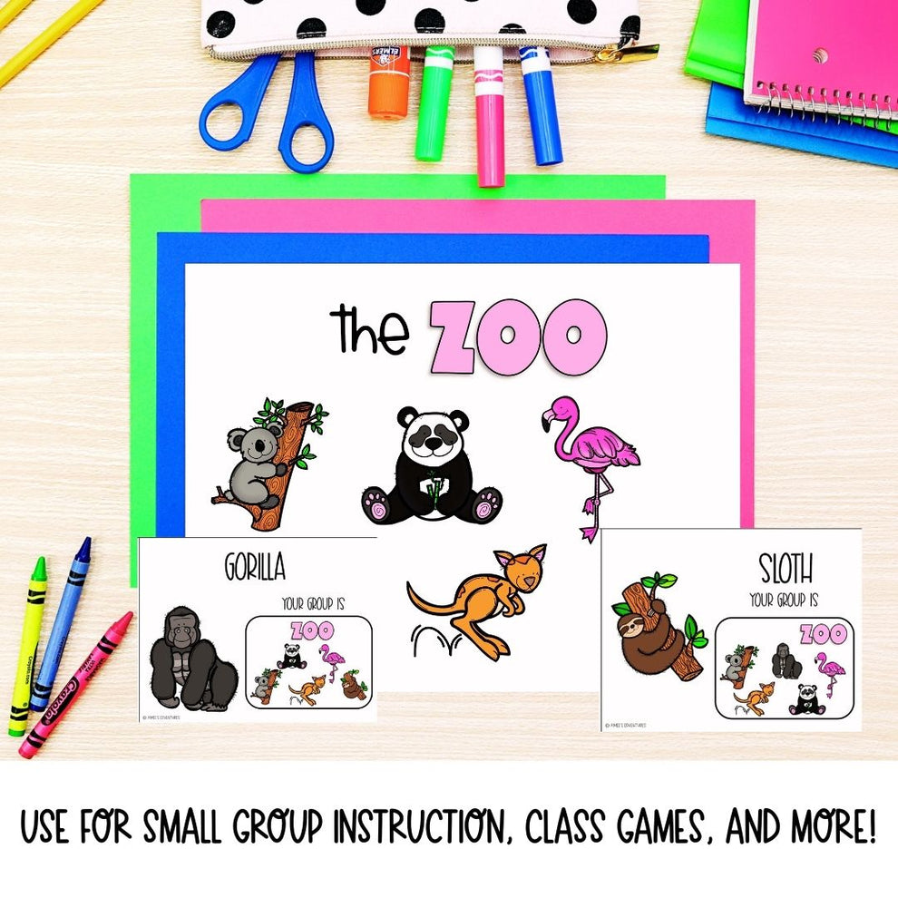 Small Group of 6 Animals Partner Pairing Cards | Classroom Management ...