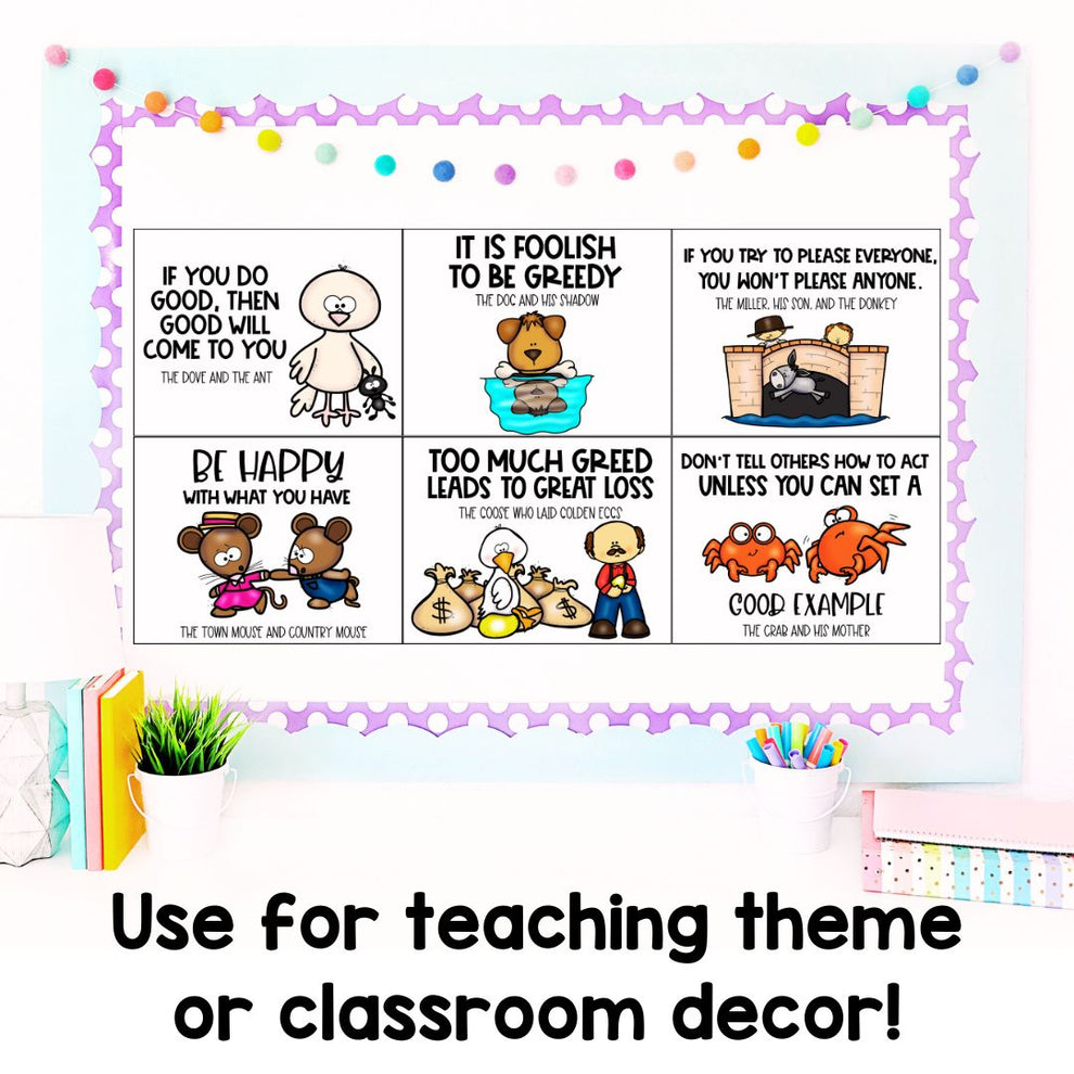Aesop's Fables Activities | Classroom Decor Posters – AimeesEdventuresLLC