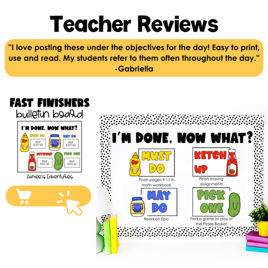 "I'm Done! Now What?" Fast Finishers Bulletin Board | Classroom Decor ...
