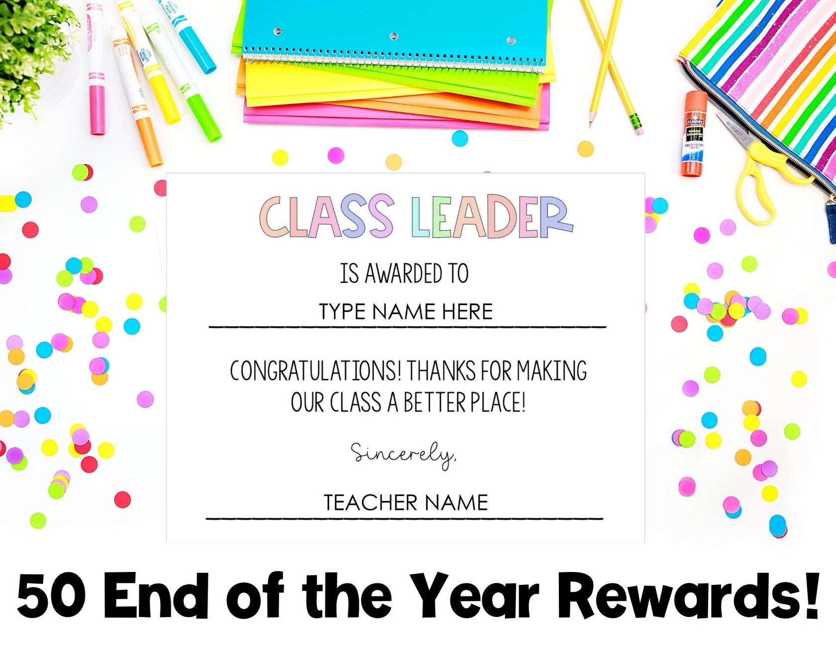50 Editable Classroom Superlatives End of Year Awards | Digital or Pri ...