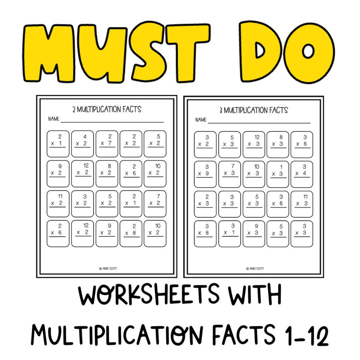 Multiplication Fact Practice | Multiplication Worksheets | Math Activi ...
