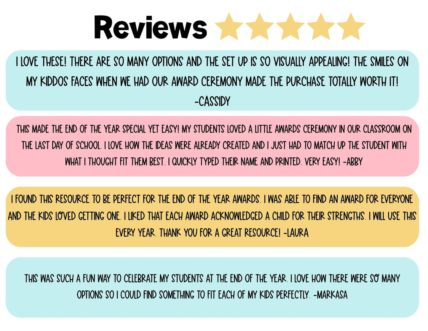 50 Editable Classroom Superlatives End of Year Awards | Digital or Pri ...