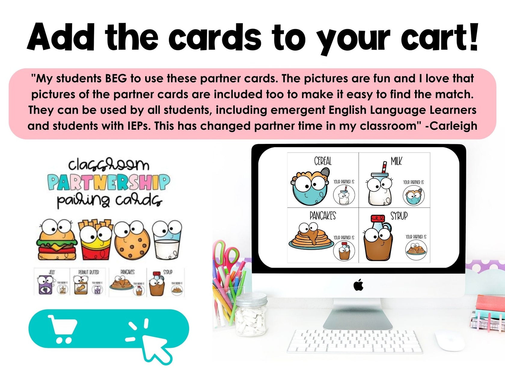 ORIGINAL Peanut Butter and Jelly Partner Pairing Cards | Classroom Man ...